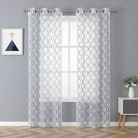 Click here for Regal Home Cairo Grommet Top Embroidered Sheer Set... prices