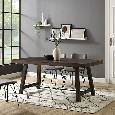 Click here for Walker Edison Rectangular Wood-Top Dining Table  O... prices