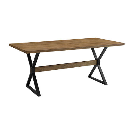 Click here for Walker Edison Rectangular Wood-Top Dining Table  O... prices