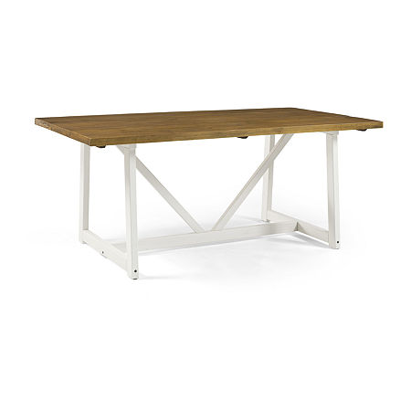 Click here for Walker Edison Rectangular Wood-Top Dining Table  O... prices