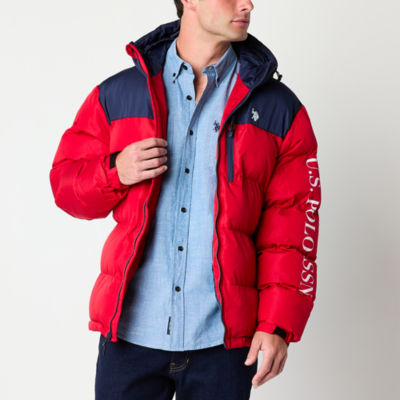 U.S. Polo Assn. Mens Hooded Heavyweight Puffer Jacket, Color: Engine ...