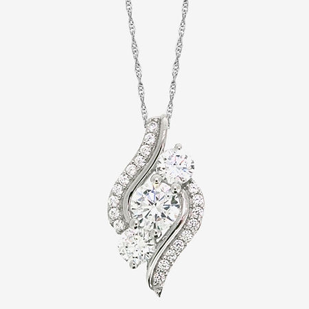 Click here for DiamonArt 3-Stone Cubic Zirconia Pendant  One Size... prices