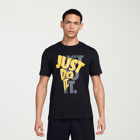 Nike Just Do It Mens Crew Neck Short Sleeve Regular Fit Graphic T-Shirt  X-large  Black