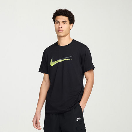 Nike Just Do It Mens Crew Neck Short Sleeve Regular Fit Graphic T-Shirt  Small  Black