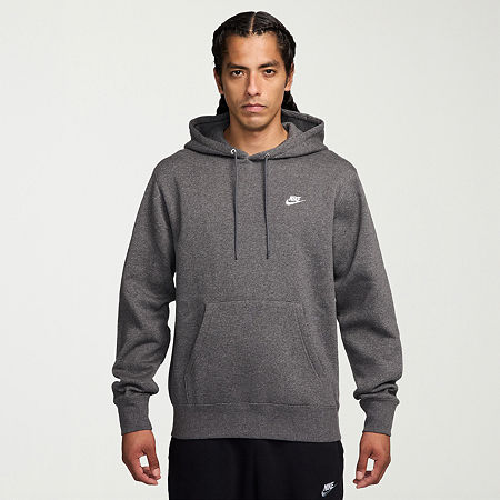 Click here for Nike Club Mens Pullover Fleece Logo Hoodie - Charc... prices
