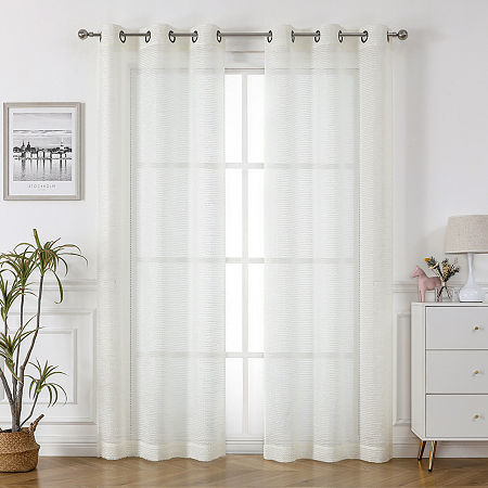 Click here for Hoboken Grommet Top Sheer Set of 2 Curtain Panel... prices