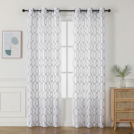 Click here for Luke Embroidered Grommet Top Light-Filtering Set o... prices