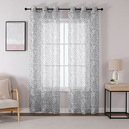 Click here for Toronto Printed Grommet Top Sheer Set of 2 Curtain... prices