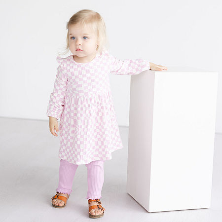 Click here for Grayson Little Baby Girls Rib Knit Checked Dress S... prices