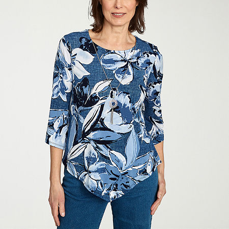 Click here for Alfred Dunner Classics Womens Crew Neck 3/4 Sleeve... prices