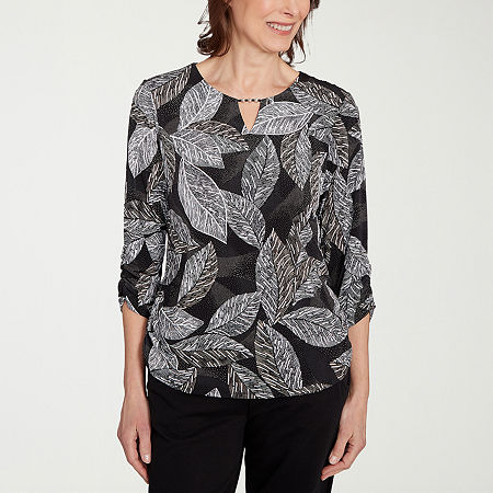 Click here for Alfred Dunner Classics Womens Crew Neck 3/4 Sleeve... prices