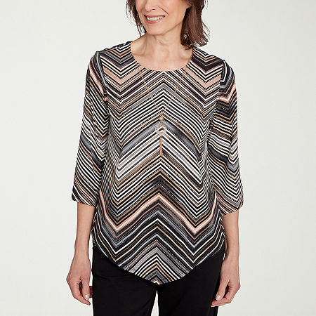 Click here for Alfred Dunner Classics Womens Crew Neck 3/4 Sleeve... prices