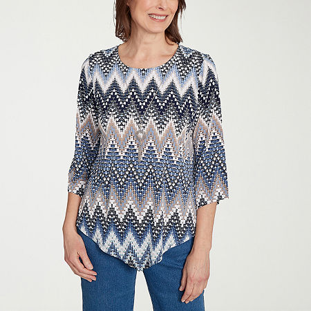 Click here for Alfred Dunner Classics Womens Crew Neck 3/4 Sleeve... prices