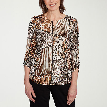 Click here for Alfred Dunner Classics Womens Crew Neck 3/4 Sleeve... prices