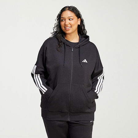Click here for adidas Plus Size Essentials 3-Stripes Full-Zip Fle... prices