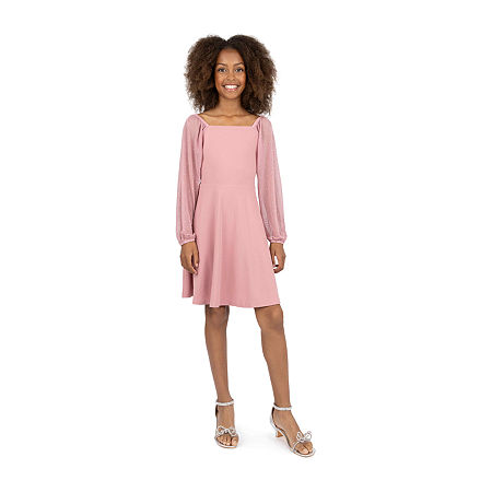 Click here for Speechless Big Kid Girls Long Sleeve Skater Dress... prices