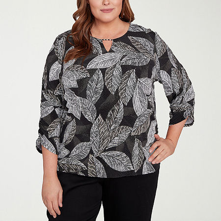 Click here for Alfred Dunner Classics Womens Crew Neck 3/4 Sleeve... prices