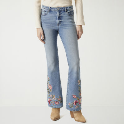 JS Jessica Simpson Embroidered Womens High Rise Flare Leg Jean, Color ...