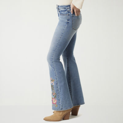 JS Jessica Simpson Embroidered Womens High Rise Flare Leg Jean, Color ...