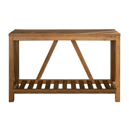 Click here for Farmhouse Slatted Shelf Entryway Table  One Size... prices