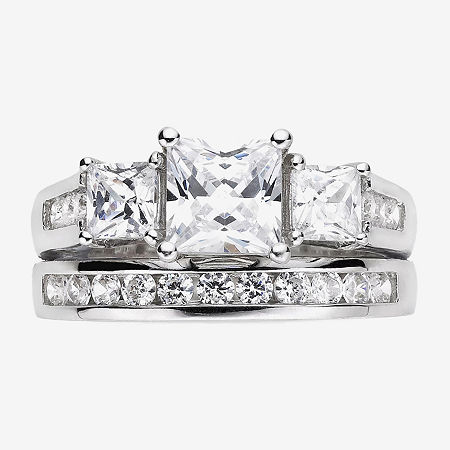 Click here for Cubic Zirconia Sterling Silver Bridal Set  7  Ster... prices