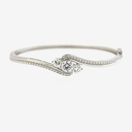 Click here for DiamonArt 3-Stone Cubic Zirconia Bangle  One Size... prices