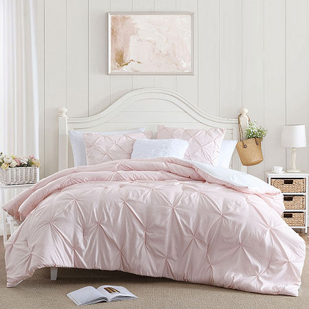 Swift Home Classic Stripes Pintuck 2-Pc. Comforter Set  Twin - Pink