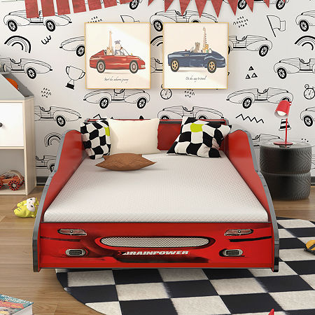 Click here for Buckner Wheeled Race Car Platform Bed  One Size  R... prices