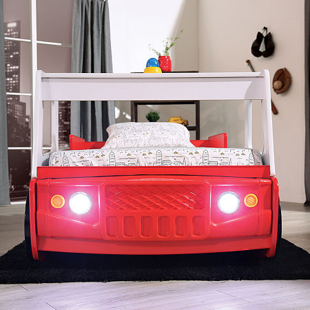 Click here for Mitta Wheeled Race Car Platform Bed  One Size  Red prices