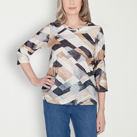 Click here for Alfred Dunner Classics Womens Crew Neck 3/4 Sleeve... prices
