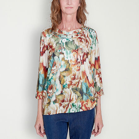 Click here for Alfred Dunner Classics Womens Crew Neck 3/4 Sleeve... prices