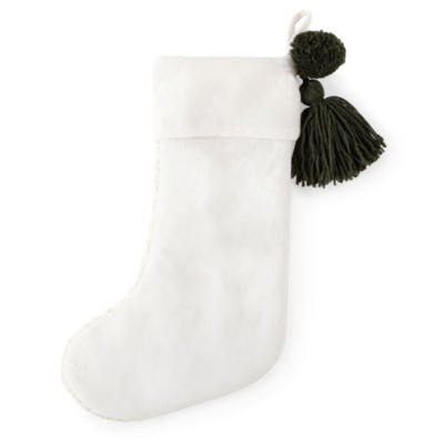 North Pole Trading Co. Ivory Knit Monogram Christmas Stocking - JCPenney