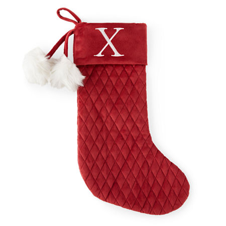 Click here for North Pole Trading Co. Red Quilted Monogram Christ... prices
