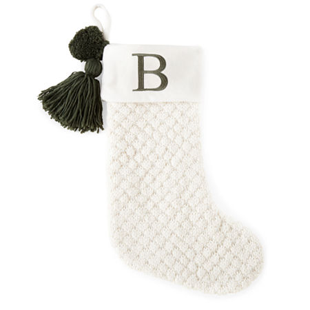 Click here for North Pole Trading Co. Ivory Knit Monogram Christm... prices