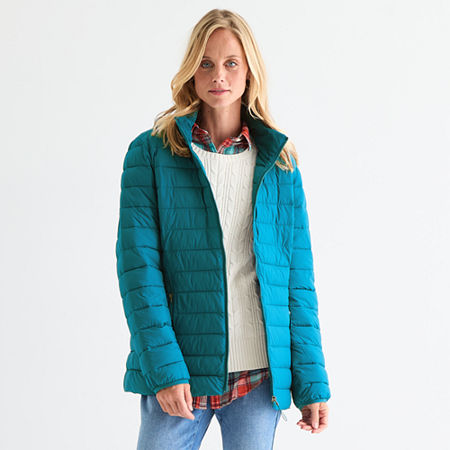 Click here for St. Johns Bay Womens Hooded Midweight Puffer Jacke... prices
