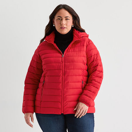 Click here for St. Johns Bay Womens Plus Hooded Packable Midweigh... prices