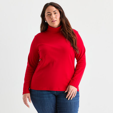 Click here for St. Johns Bay Womens Plus Long Sleeve Turtleneck... prices