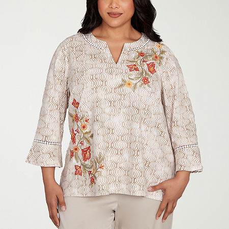 Click here for Alfred Dunner Copper Canyon Womens Split Crew Neck... prices