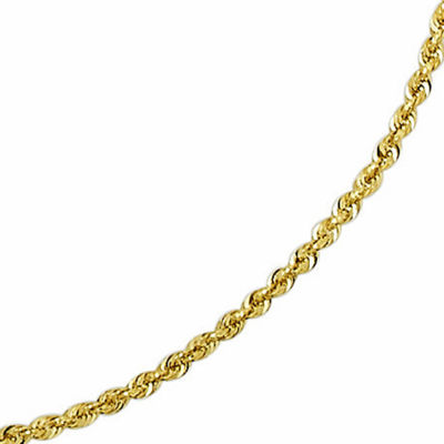 Solid 14K Gold Glitter Rope 18-30" 2.5mm Chain - JCPenney