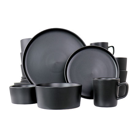 Elama Luxmatte 20 Pc. Dinnerware Set  Service for 4 - Black