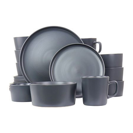 Elama Luxmatte 20 Pc. Dinnerware Set  Service for 4 - Dark Gray