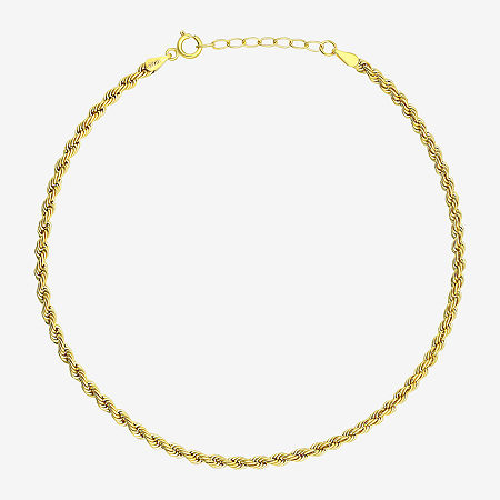 Click here for Womens 10K Gold 9 Inch Hollow Rope Ankle Bracelet... prices