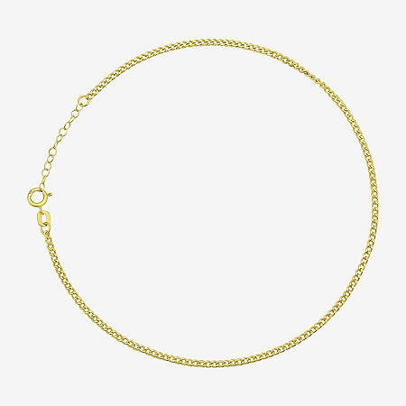 Click here for Womens 10K Gold 9 Inch Hollow Curb Ankle Bracelet... prices