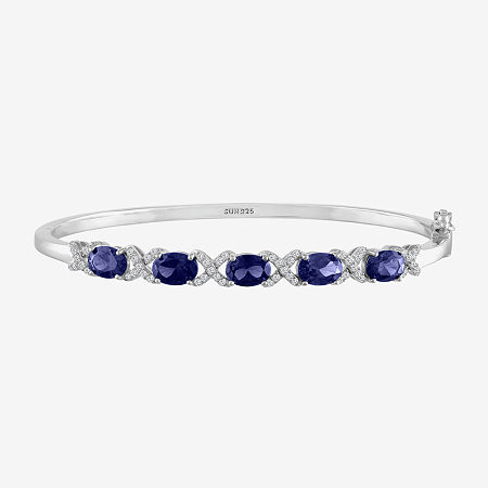Click here for Womens Lab Created Blue Sapphire Sterling Silver B... prices