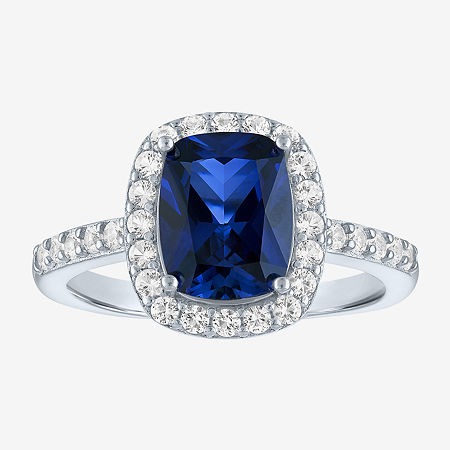 Click here for Womens Lab Created Gemstone Sterling Silver Halo C... prices