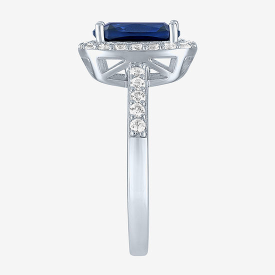 Womens Lab Created Gemstone Sterling Silver Halo Cocktail Ring - JCPenney Womens Lab Created Gemstone Sterling Silver Halo Cocktail Ring - JCPenney