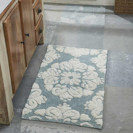 Click here for Better Trends Medallion Bath Rug  One Size  Blue prices