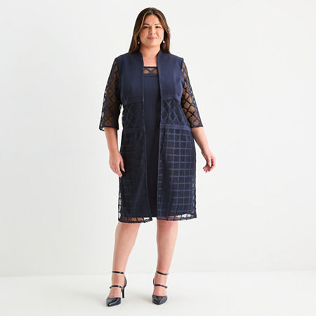 Click here for Maya Brooke Womens Jacket Dress Plus  20w  Blue prices