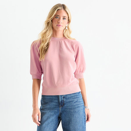 Click here for a.n.a Womens Crew Neck Elbow Sleeve Sweatshirt  X-... prices