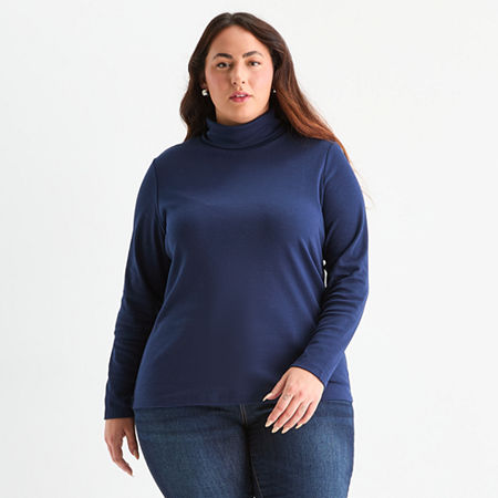 Click here for St. Johns Bay Womens Plus Long Sleeve Turtleneck... prices